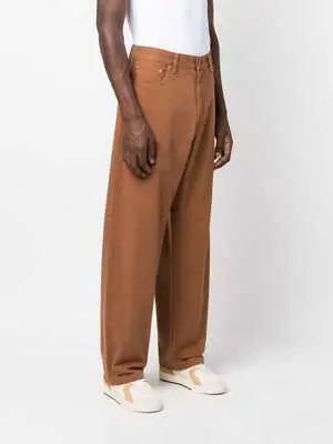 Carhartt Work In Progress Logo-patch Wide-leg Jeans - Brown