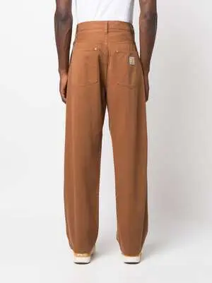 Carhartt Work In Progress Logo-patch Wide-leg Jeans - Brown