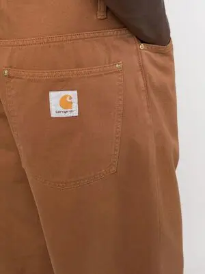 Carhartt Work In Progress Logo-patch Wide-leg Jeans - Brown