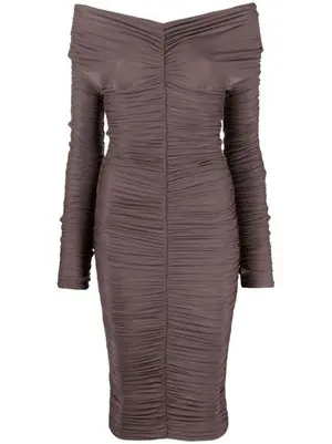 Andamane Ruched Off-shoulder Dress