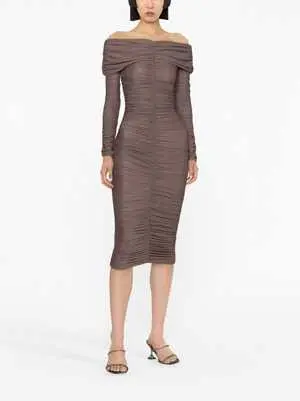 Andamane Ruched Off-shoulder Dress