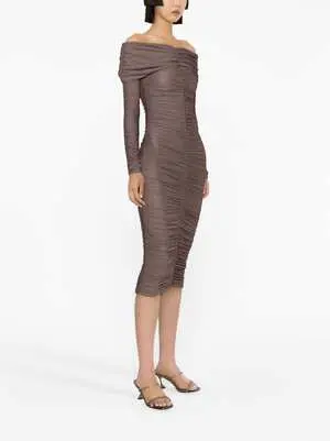 Andamane Ruched Off-shoulder Dress
