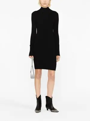Rabanne High-neck Ribbed-knit Minidress