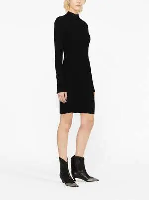 Rabanne High-neck Ribbed-knit Minidress