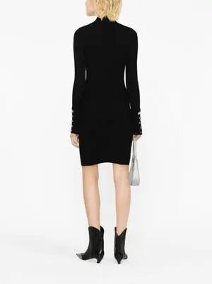 Rabanne High-neck Ribbed-knit Minidress