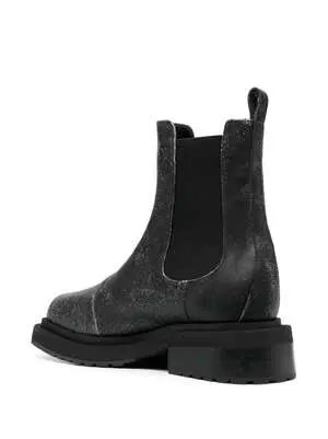 Eckhaus Latta Cracked-effect Leather Chelsea Boots