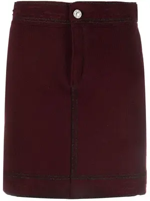 BARRIE Contrast-stitch Mini Skirt - Red