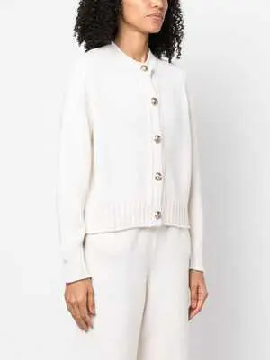BARRIE Button-up Cashmere Cardigan - Neutrals