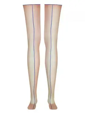 MAISON CLOSE Contrast-lining Stretch Tights - Neutrals