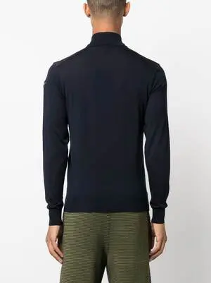 Paul & Shark Logo-patch Roll-neck Jumper - Blue