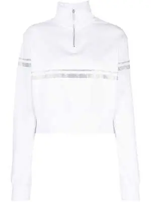 Gcds Logo-print Crystal-embellished Sweatshirt - White