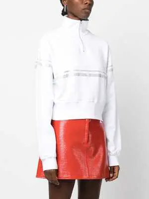 Gcds Logo-print Crystal-embellished Sweatshirt - White