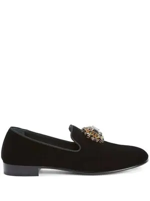 GIUSEPPE ZANOTTI Remye Rhinestone-embellished Loafers - Black