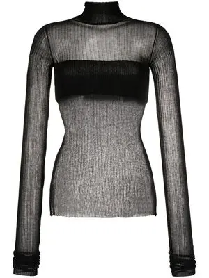 QUIRA High-neck Ribbed Top