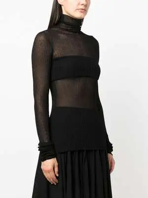 QUIRA High-neck Ribbed Top