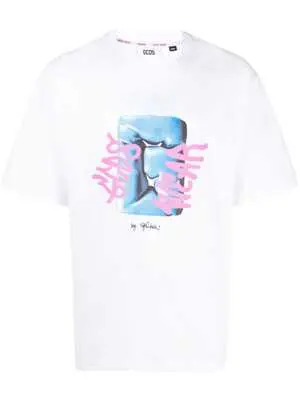 Gcds Logo-print Cotton T-shirt - White