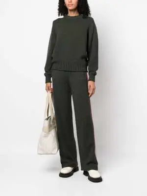 BARRIE Button-detail Cashmere Jumper - Green