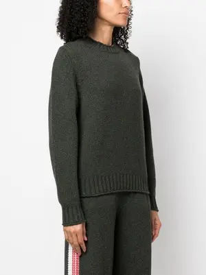BARRIE Button-detail Cashmere Jumper - Green
