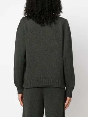 BARRIE Button-detail Cashmere Jumper - Green