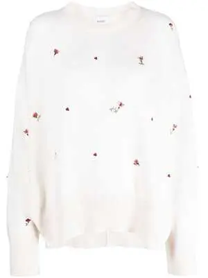 BARRIE Barrie Floral-Embroidery Cashmere Jumper