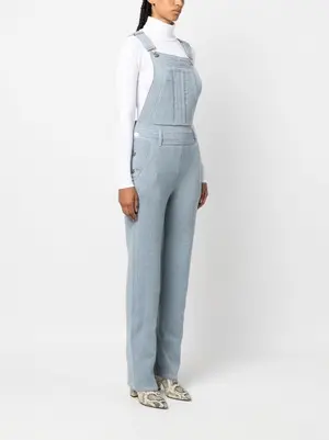 BARRIE Cotton-cashmere Denim-effect Dungarees - Blue