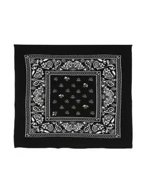BARRIE Bandana-print Scarf - Black