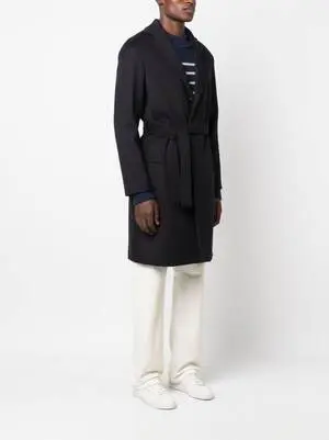 LARDINI Tied-waist Wool Coat