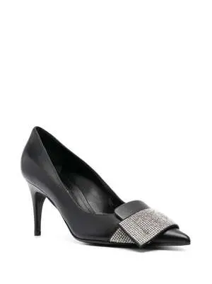 SERGIO ROSSI 80mm Crystal-embellished Leather Pumps