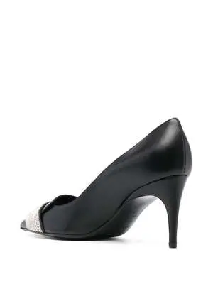 SERGIO ROSSI 80mm Crystal-embellished Leather Pumps