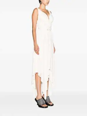Norma Kamali Goddess V-neck Draped Midi Dress