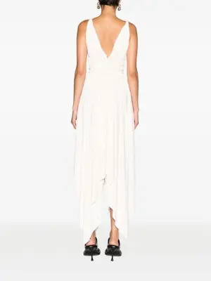 Norma Kamali Goddess V-neck Draped Midi Dress