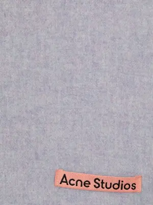 Acne Studios Logo-tag Fringed Wool Scarf - Purple