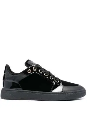 GIUSEPPE ZANOTTI Velvet Lace-up Low-top Sneakers - Black