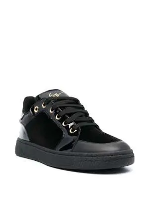 GIUSEPPE ZANOTTI Velvet Lace-up Low-top Sneakers - Black