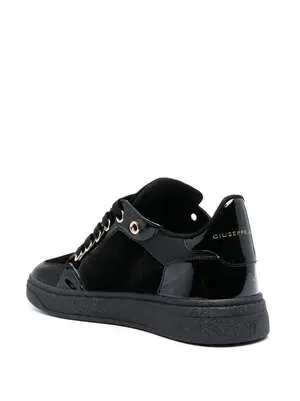 GIUSEPPE ZANOTTI Velvet Lace-up Low-top Sneakers - Black