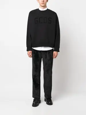 Gcds Flocked-logo Cotton Sweatshirt