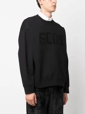 Gcds Flocked-logo Cotton Sweatshirt