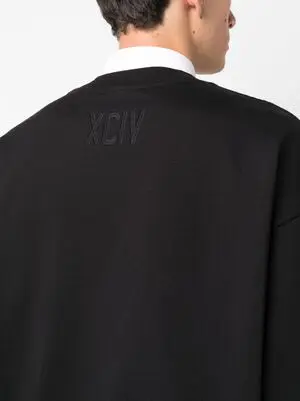 Gcds Flocked-logo Cotton Sweatshirt