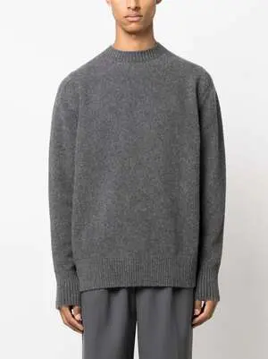 OAMC Logo Intarsia-knit Wool Jumper - Grey