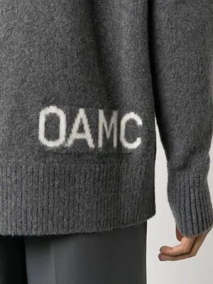 OAMC Logo Intarsia-knit Wool Jumper - Grey