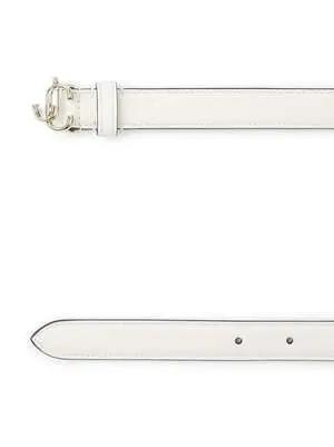 JIMMY CHOO Helina Logo-buckle Belt - White