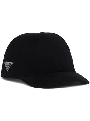 Prada Triangle-logo Felt Cap - Blue