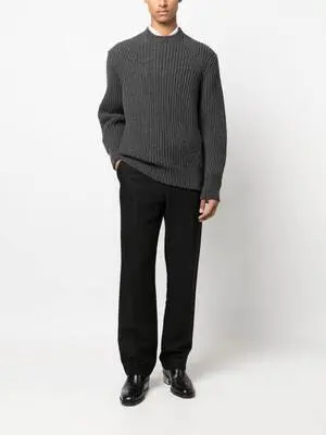 Alexander McQueen Ribbed-knit Wool Jumper - Grey