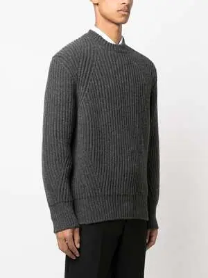 Alexander McQueen Ribbed-knit Wool Jumper - Grey