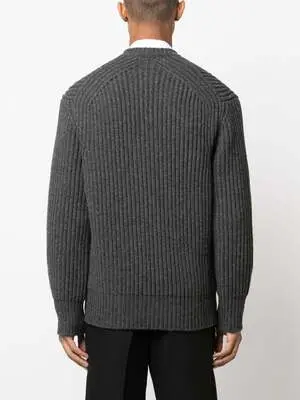 Alexander McQueen Ribbed-knit Wool Jumper - Grey