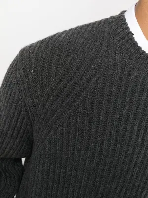 Alexander McQueen Ribbed-knit Wool Jumper - Grey