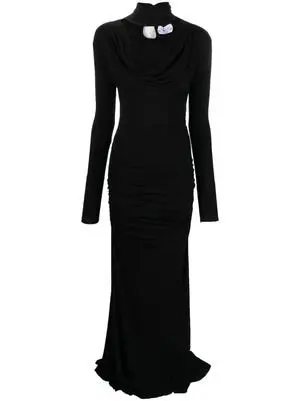 Blumarine Cowl Neck Stretch Jersey Gown
