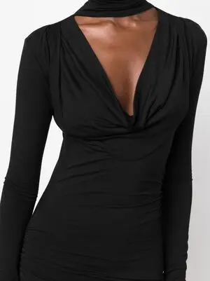 Blumarine Cowl Neck Stretch Jersey Gown