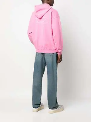 Martine Rose Logo-print Cotton Hoodie - Pink