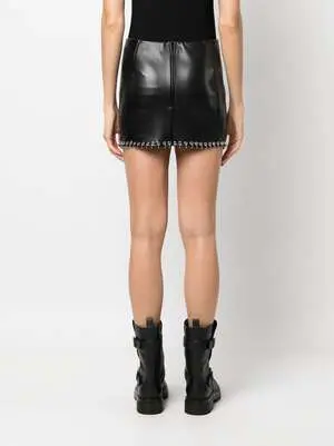 Patrizia Pepe Ring-detailing Faux Leather Miniskirt